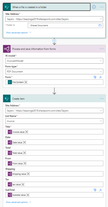 Use Power Apps AI Builder to extract data from invoices and store them ...