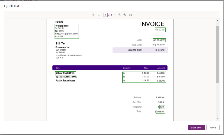 Use Power Apps AI Builder to extract data from invoices and store them ...