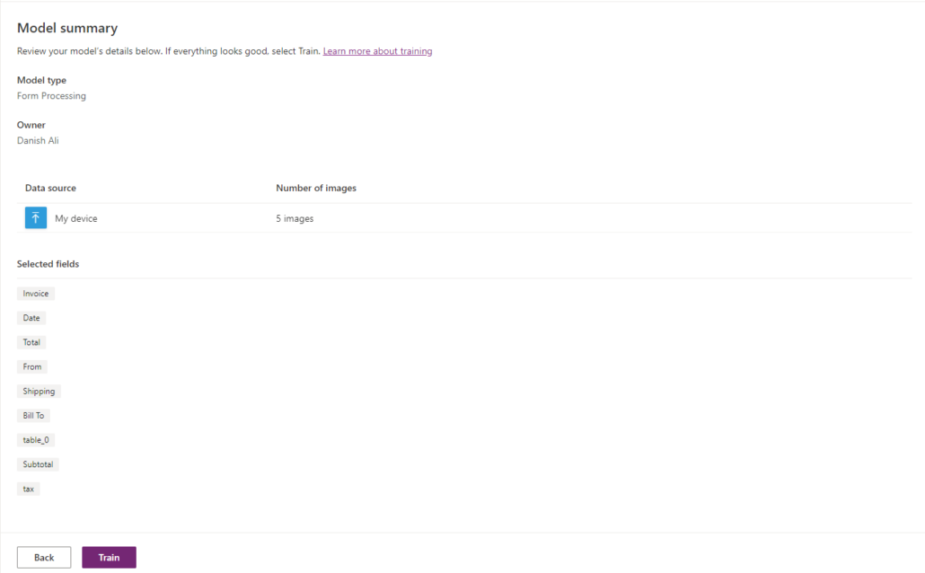 Use Power Apps AI Builder to extract data from invoices and store them ...