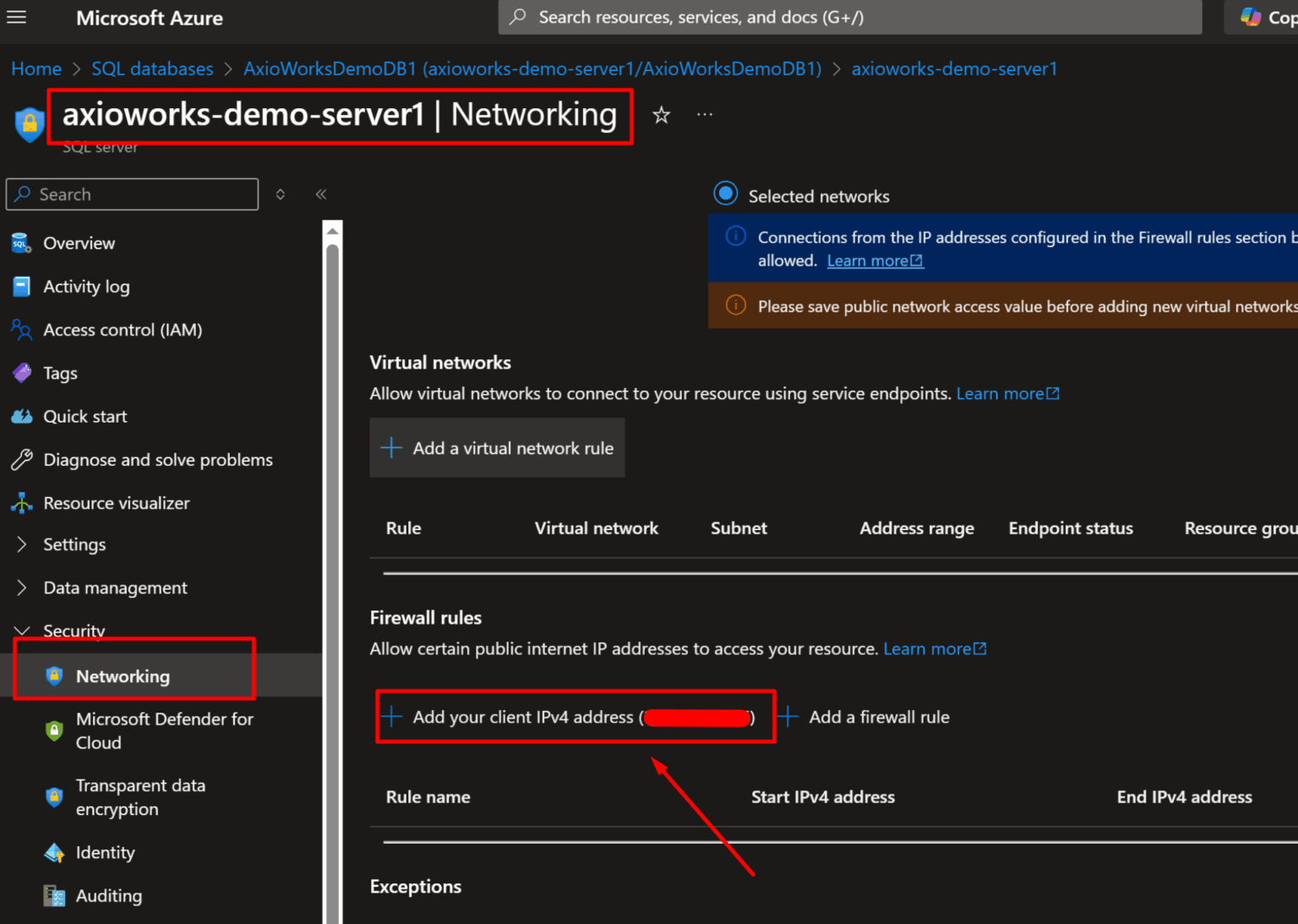 Configure an Azure Entra ID Connection to a SQL Azure Database – AxioWorks