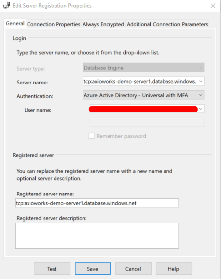 Configure an Azure Entra ID Connection to a SQL Azure Database – AxioWorks